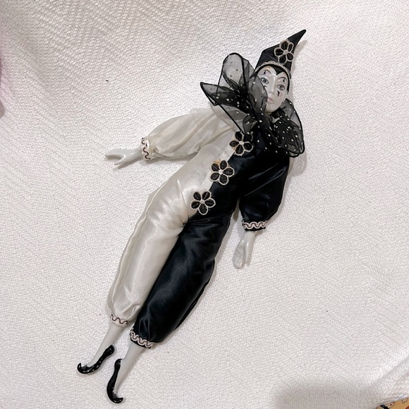 Art | Vintage Porcelain Harlequin Jester Clown Doll | Poshmark